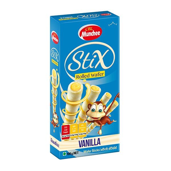 Munchee Stix Rolled Wafer Vanilla 55g - Stock Mart Lanka