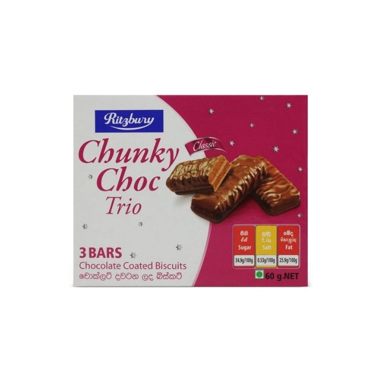 Ritzbury Chunky Choc Trio 60g - Stock Mart Lanka
